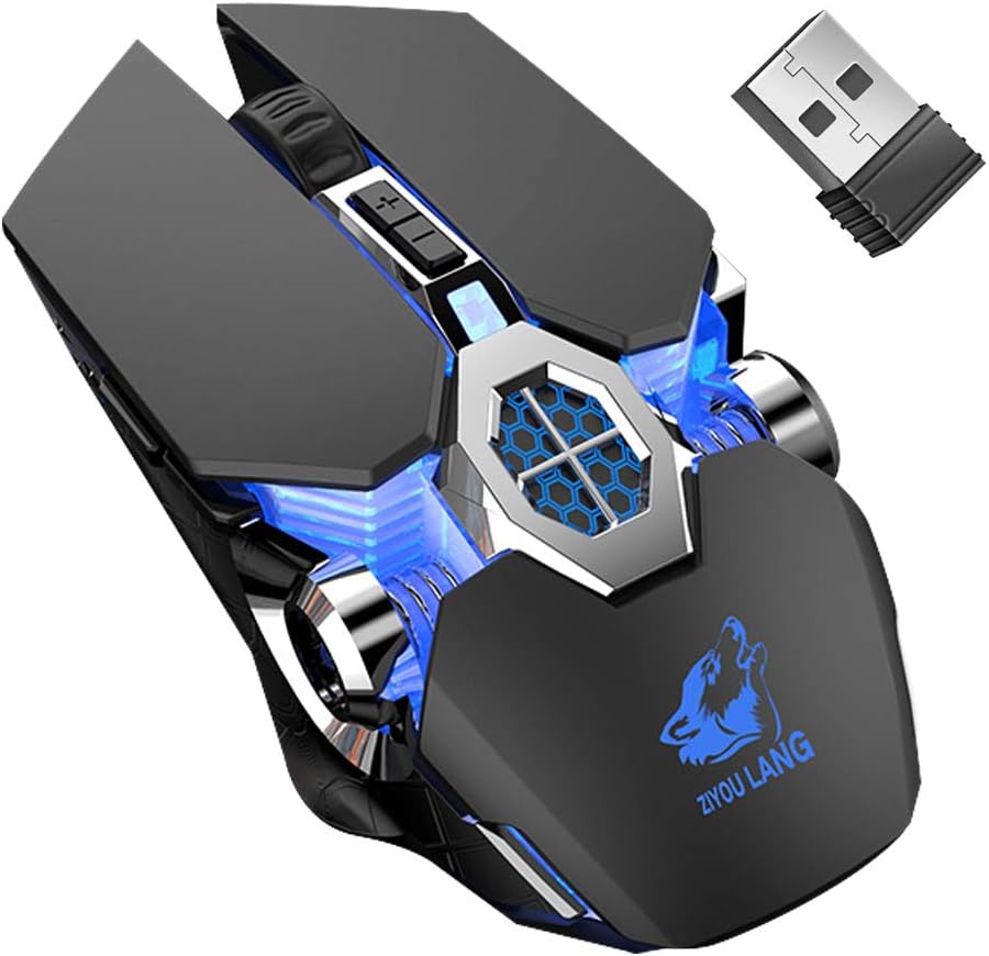 Amazon.com: FELICON Wireless Gaming Mouse, with Nano USB 2.4G 7-Colors ...