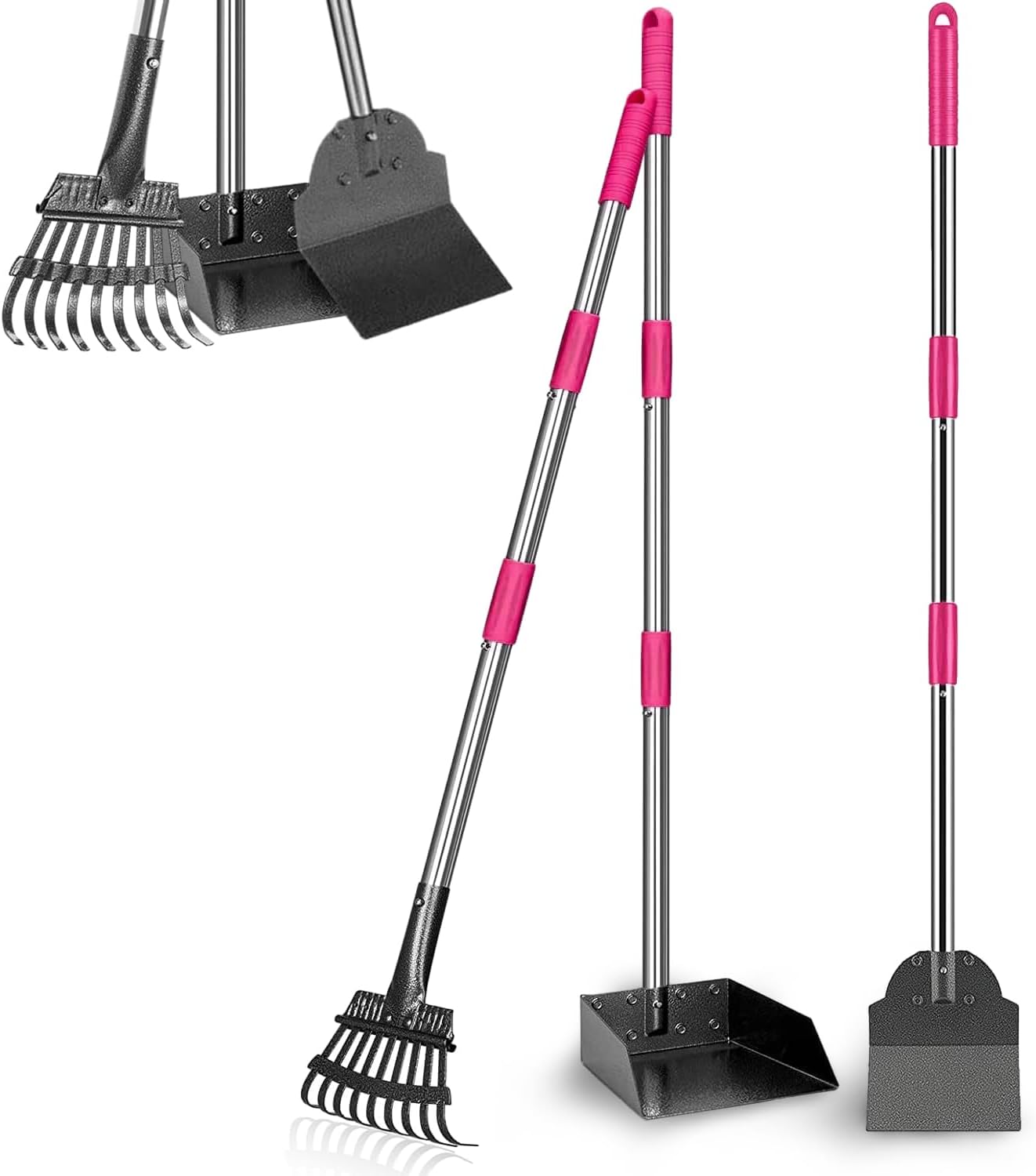 Amazon.com : Sishynio Dog Pooper Scooper - Metal Pet Poop Tray & Rake ...