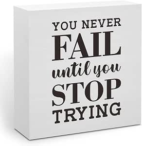 Amazon.com : Inspirational Quotes Home Office Decor Wooden Box Sign ...