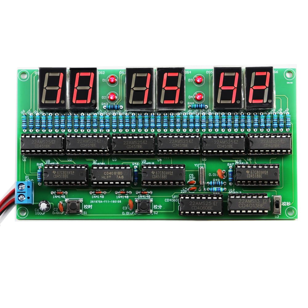 Buy DIY Electronic Clock kit 6 bit Digital Circuit Clock Soldering kit ...