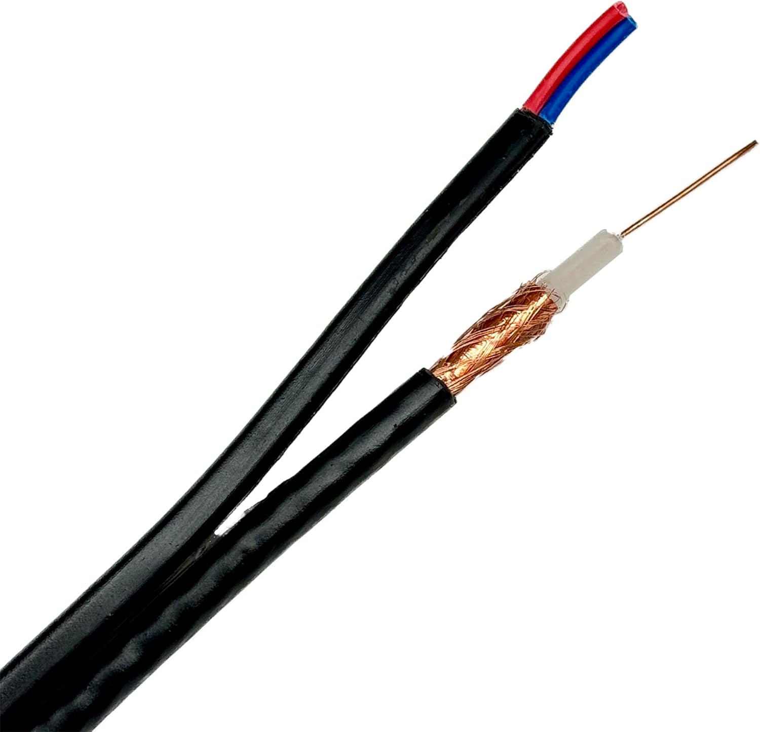 Amazon.com: SPT 200 ft. Black RG59 Coaxial Cable with Power Cable ...