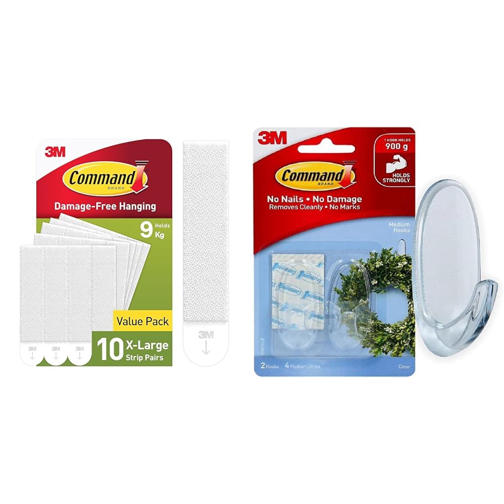 Command Picture Hanging Strips, White, X-Large, 10 Strip Pairs - For ...