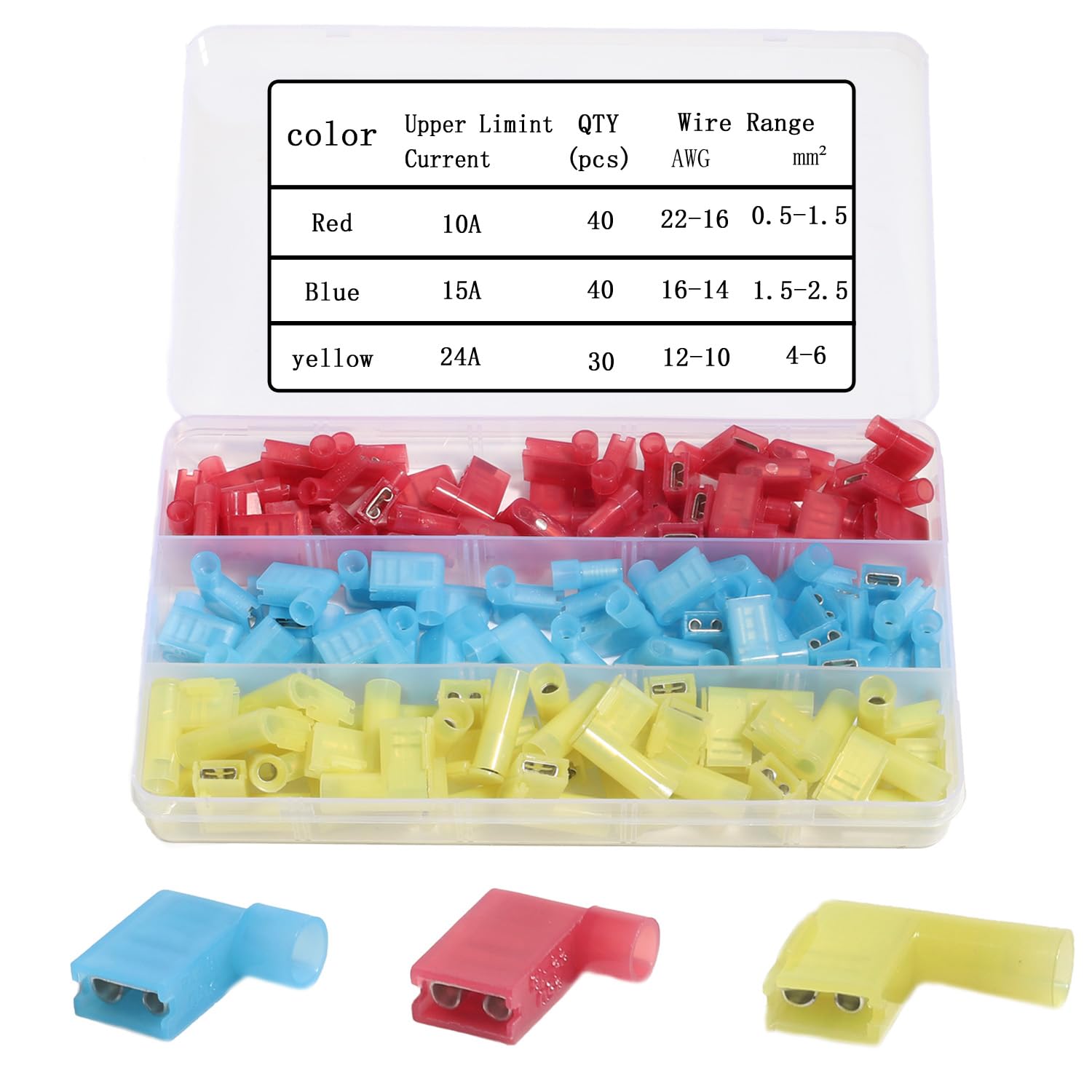 shengbowi Right Angle Spade Connector 22-18/16-14/12-10AWG Nylon ...