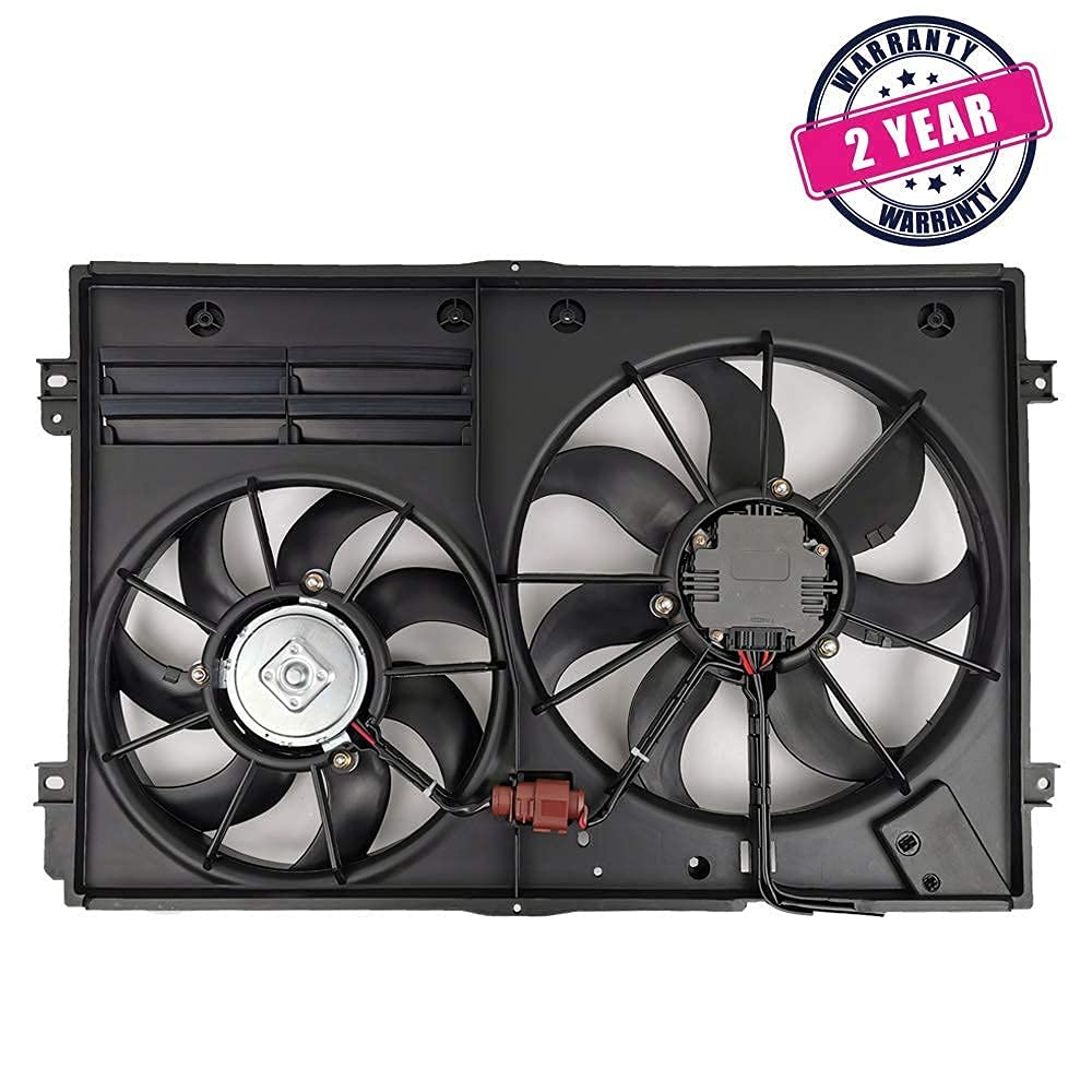 Focreedy VW102 Replacement Dual Radiator & Condenser Cooling Fan ...