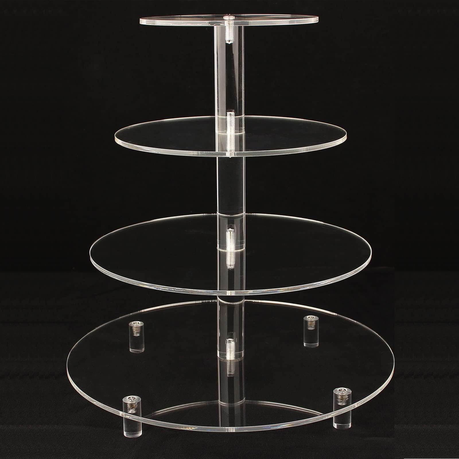 Amazon.com | 4 Pcs Acrylic Cupcake Stand Set Include 3 Tier Round Cake ...