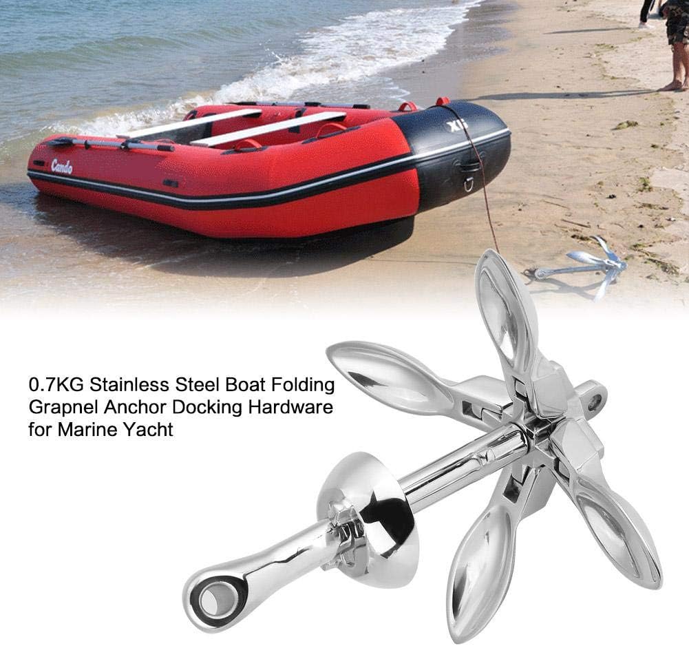 Folding Anchor, 0.7KG Stainless Steel Boat Folding Grapnel Anchor ...