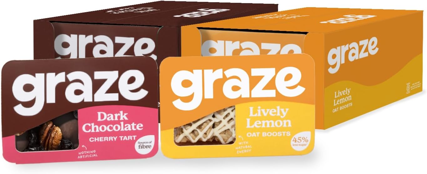 Graze - Sweet Snacks Bundle of Lively Lemon Oat Flapjacks and Dark ...