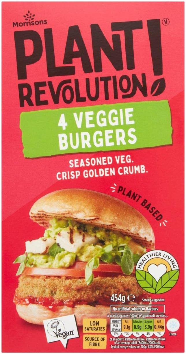Morrisons Plant Revolution Vegetable Burger, 454g (Frozen) : Amazon.co ...