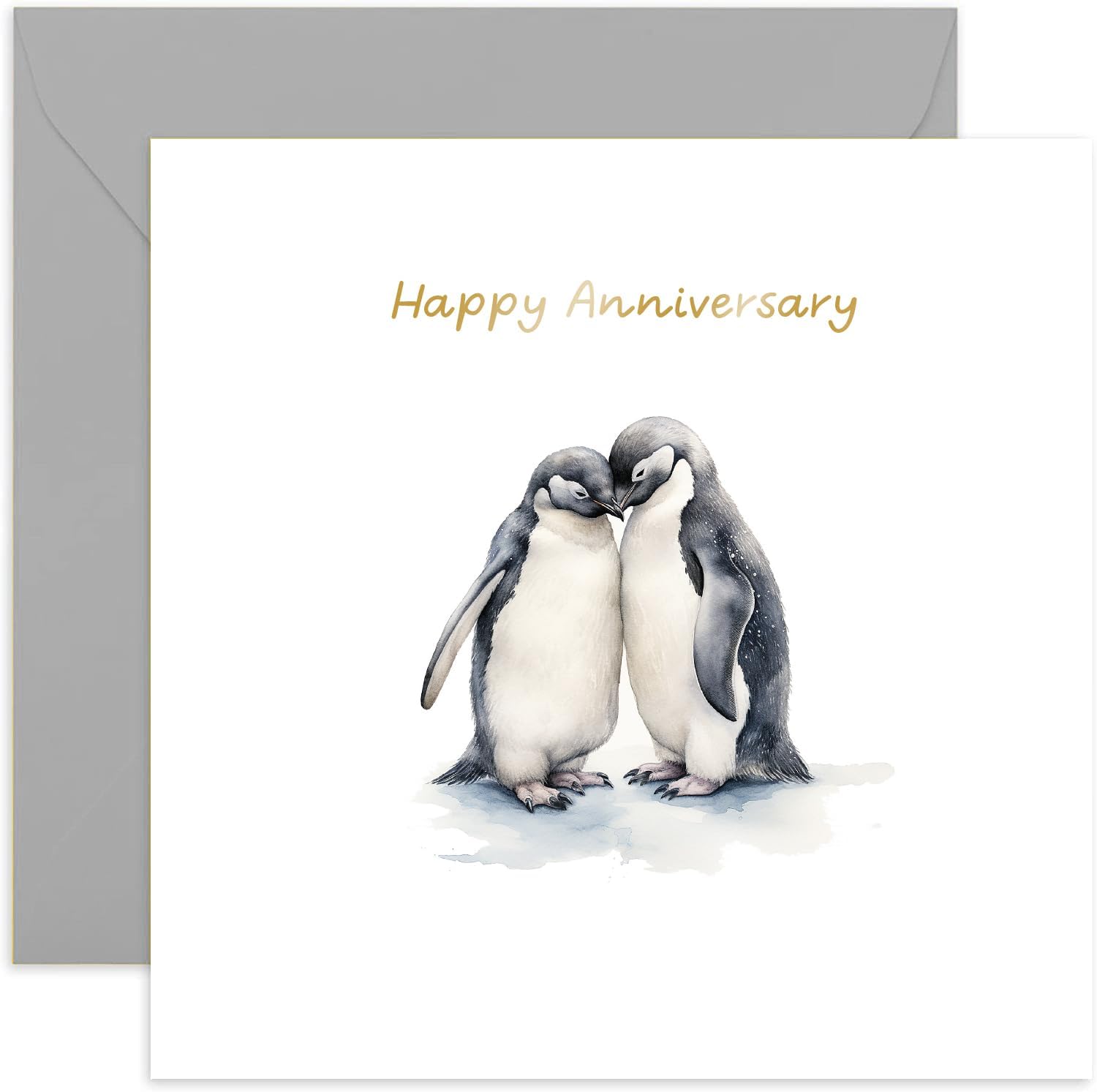 Old English Co. Happy Anniversary Card for Husband Wife - Penguin ...