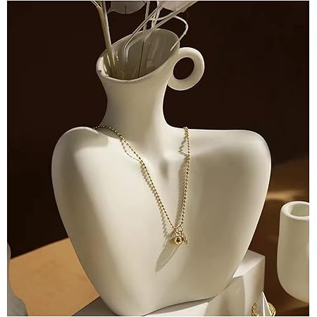 Amazon.com: Body Vase, Beige Ceramic Vase for Minimalist Style, Unique ...