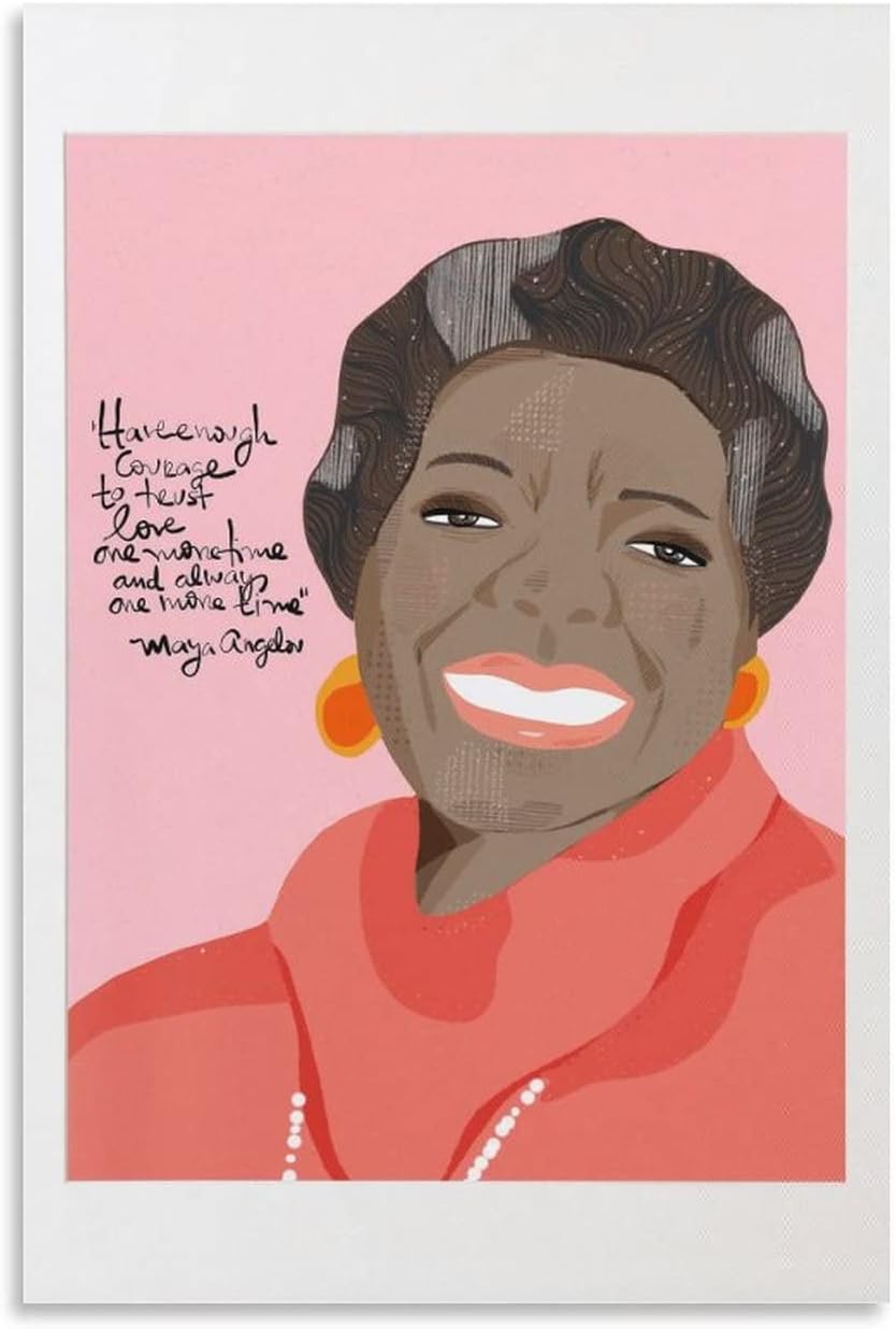 Amazon.com: Maya Angelou Art Print Picture Print Canvas Poster Wall ...