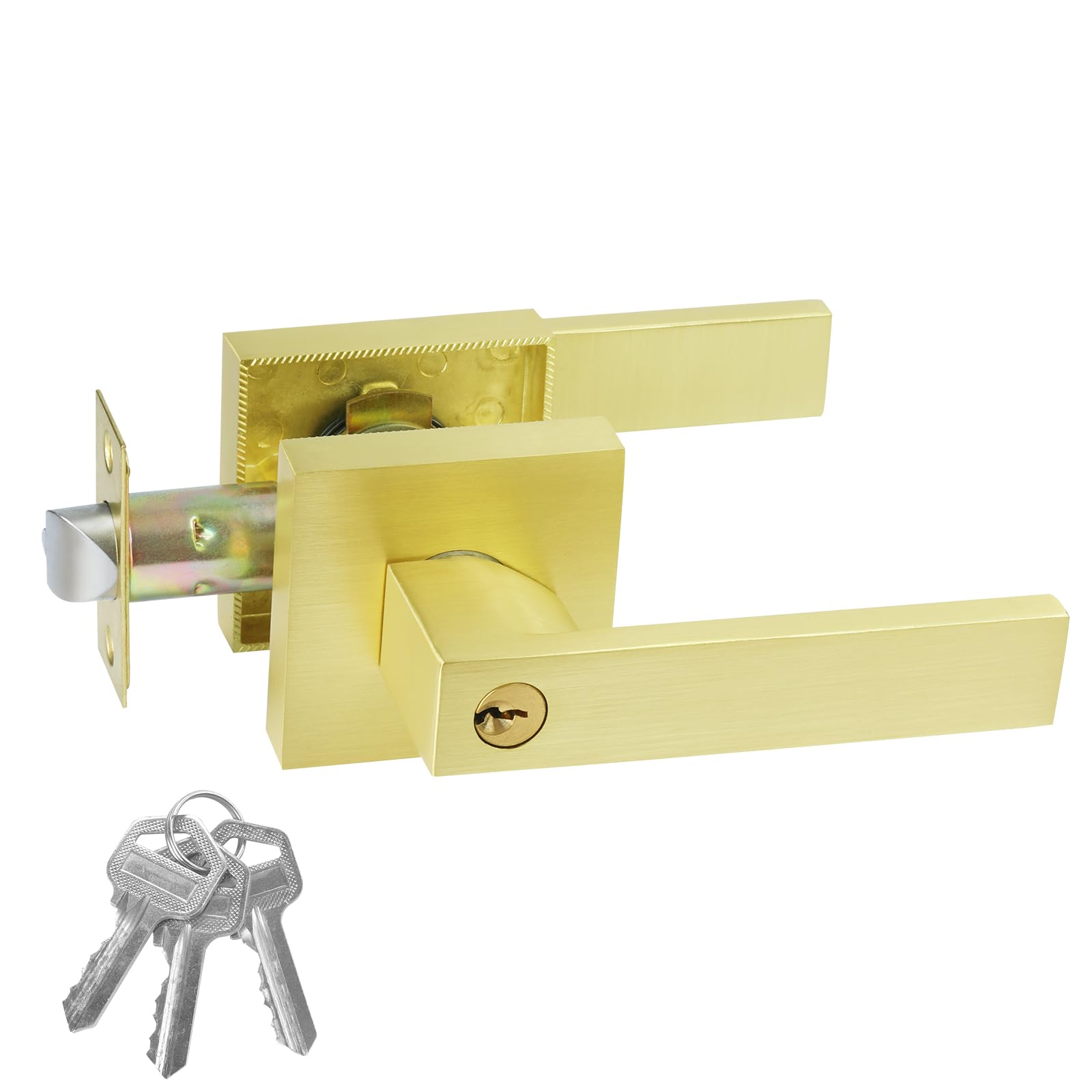 JO.KO Door Locks - Interior & Exterior Lever Door Handle with Keys ...