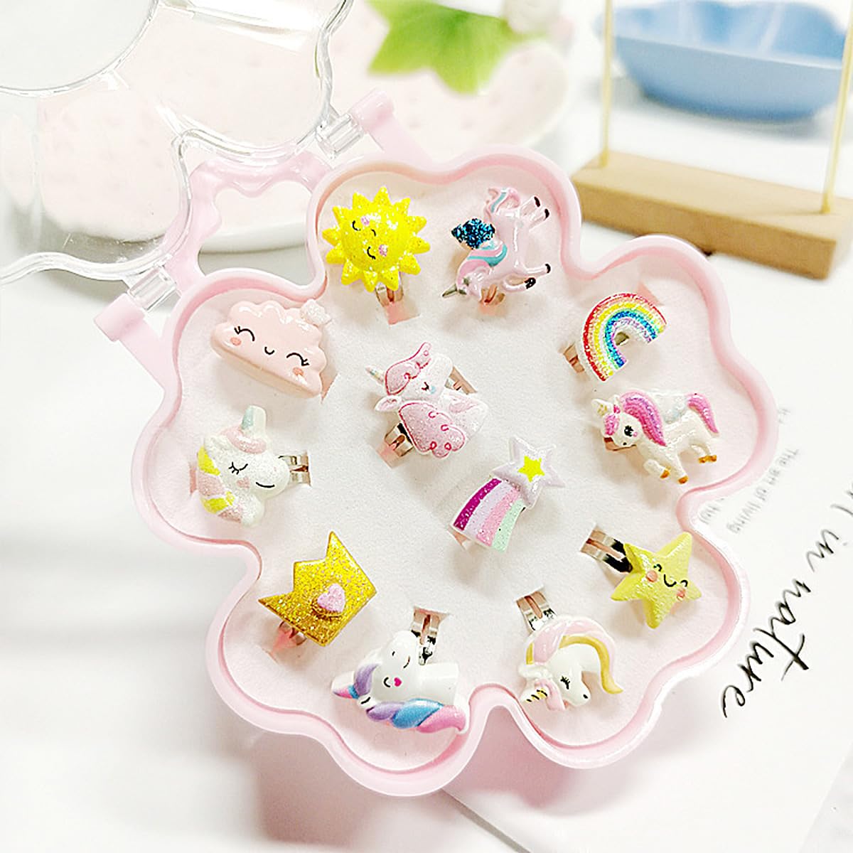 JYTDBCS 16pcs Jewelry Rings for Little Girls, Adjustable Rings Cute ...
