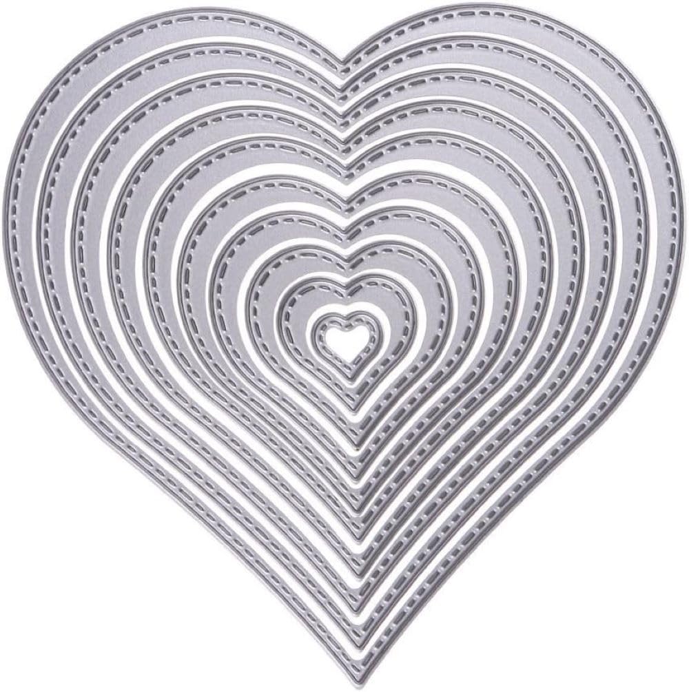 Amazon.com: ZbFwmx 10pcs Heart Cutting Dies Handmade DIY Paper Cards ...