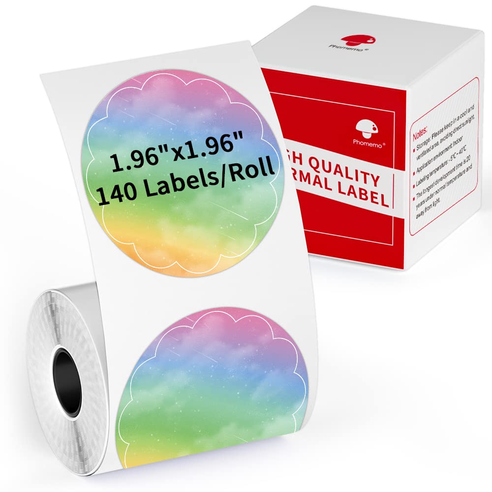 Amazon.com : Phomemo M110 Label Paper, Thermal Round Labels 1.57"x1.18 ...