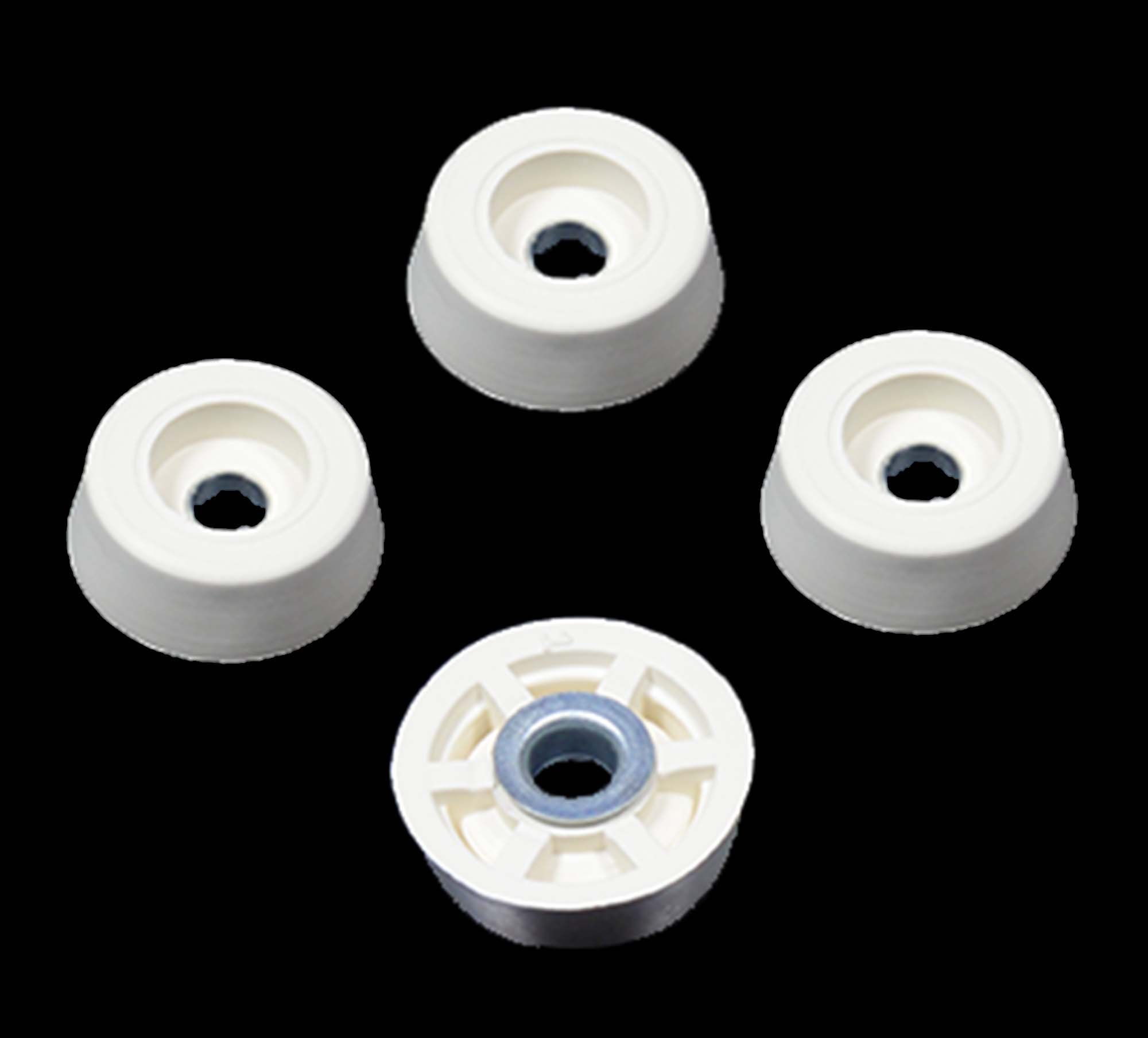 4 Small White Round Rubber Feet - .250 H X .687 D - Made in USA ...