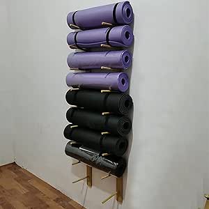 Amazon.co.jp: Wood Multi-Layer Mat Rack, Training Room Commercial Gym ...
