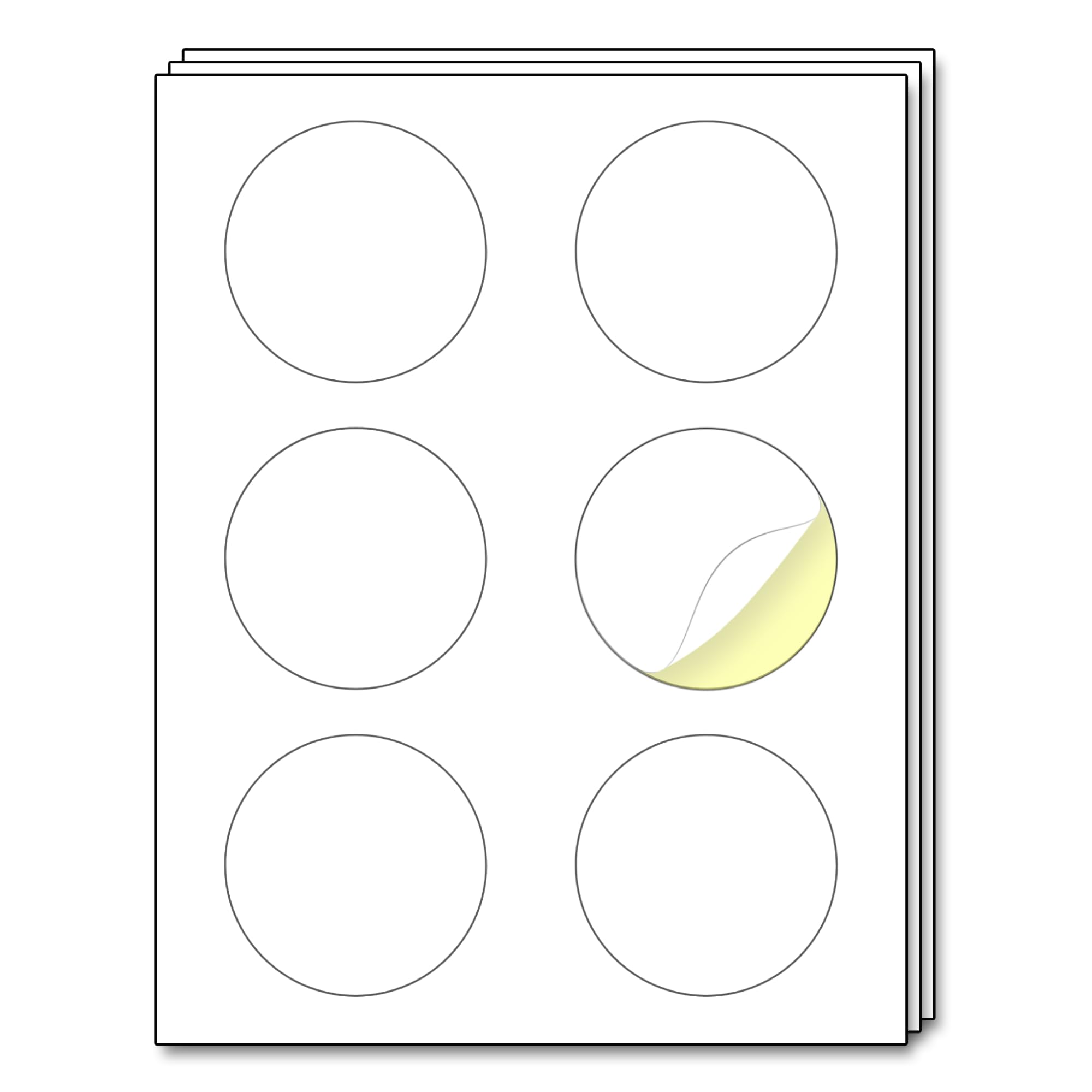 Snapklik.com : 30 Sheets - 3 Inch Round Labels, White Printable Circle ...