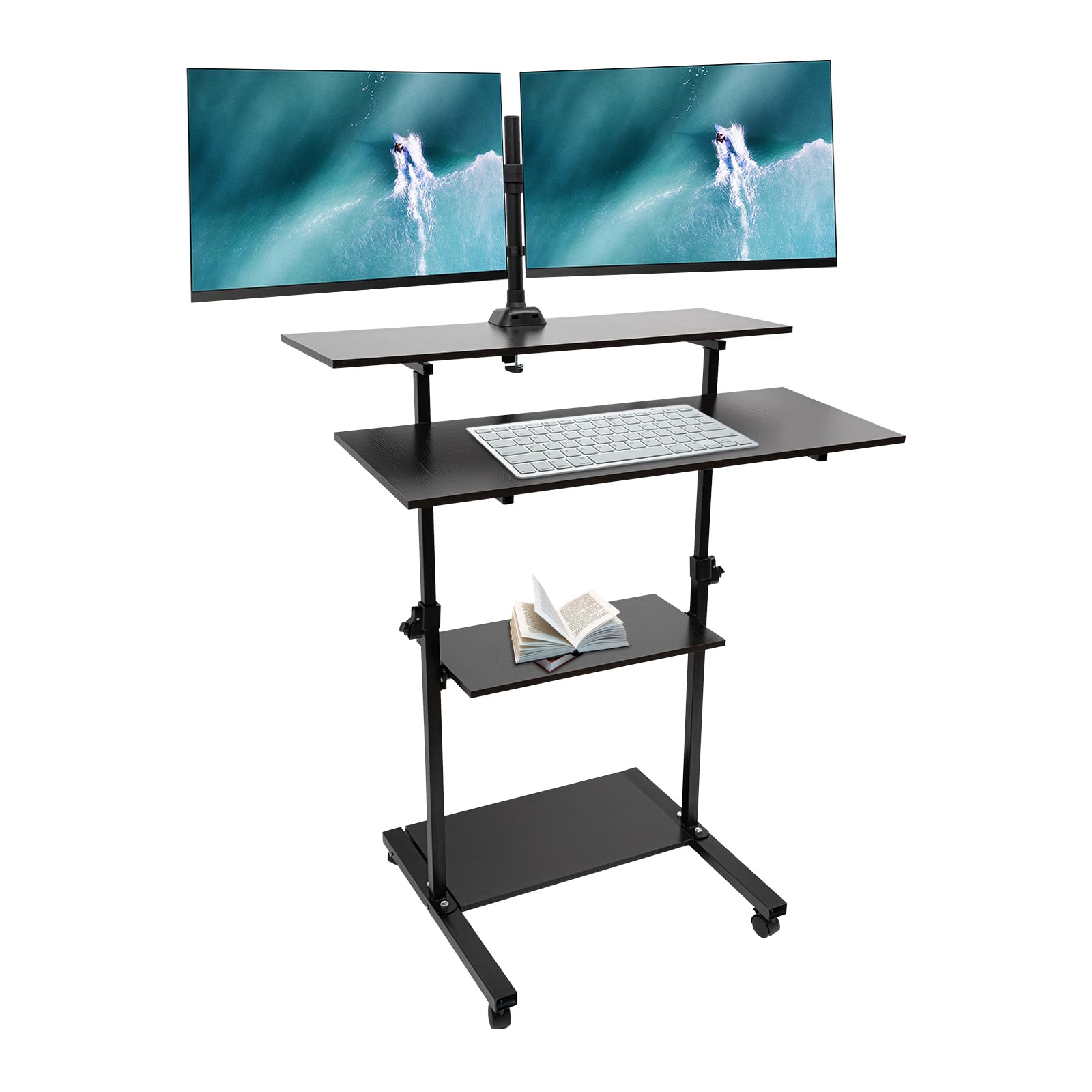 Amazon.com: Mobile Standing Desk, Dual Monitor Bracket , 40'' Height ...