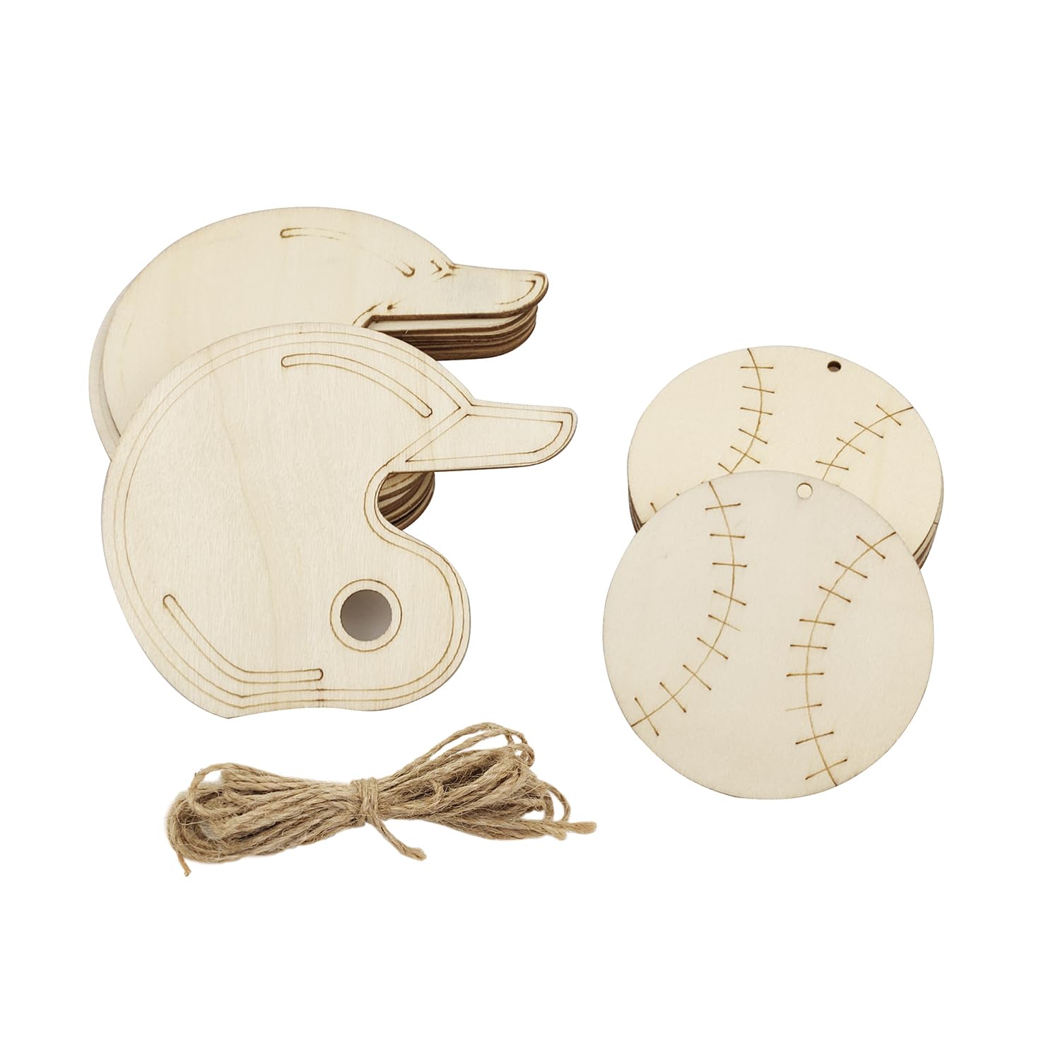 Amazon.com: 32 Pack Wood Baseball & Hat Cutouts Baseball Wood DIY ...