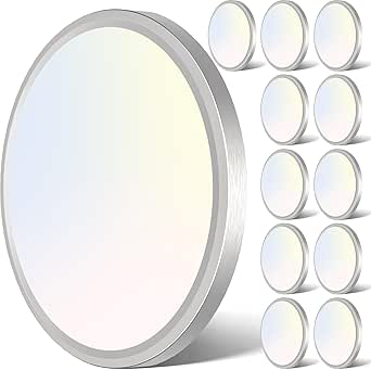 libtit 7 Inch Nickel Brushed Flush Mount Ceiling Light, 15W Ceiling ...