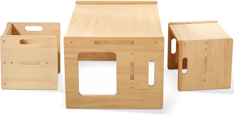 Amazon.com: GKOKG Montessori Weaning Table and Chair Set - Wood Weaning ...