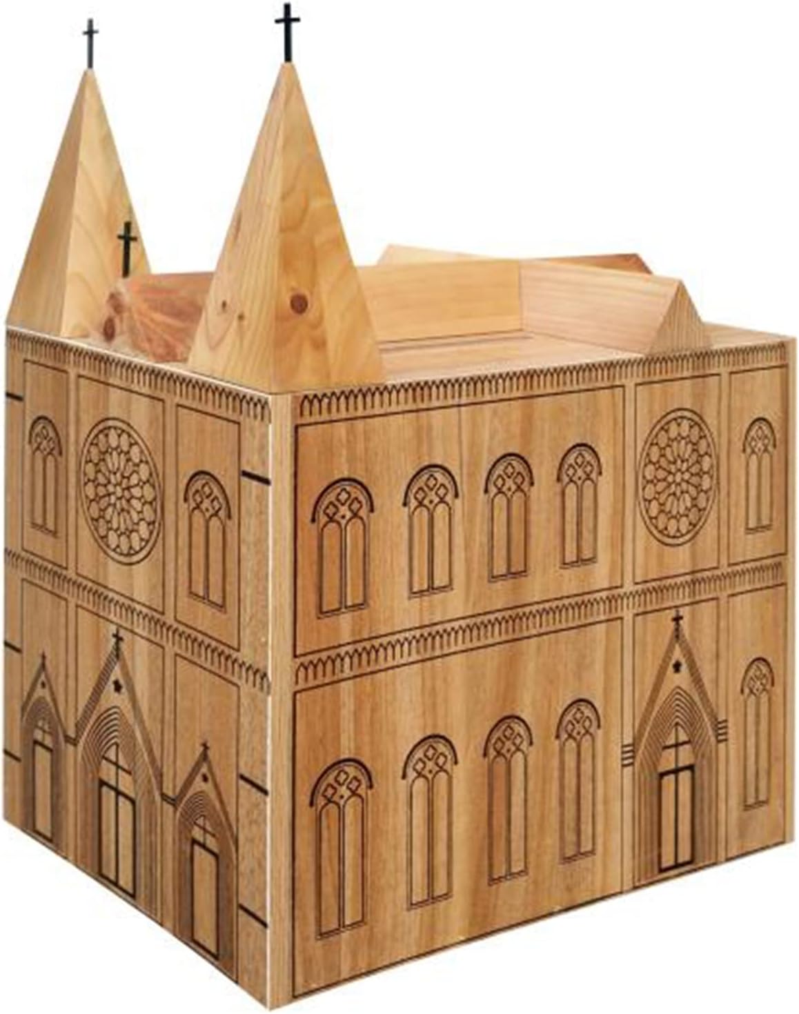 Amazon.com: Church Fundraising Box Donation Charity Box Gold Cross ...