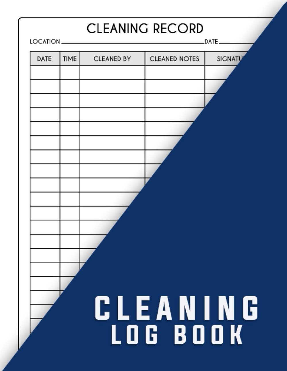 Cleaning Log Book: Cleaning Daily Log Book, Cleaning Record Book for ...