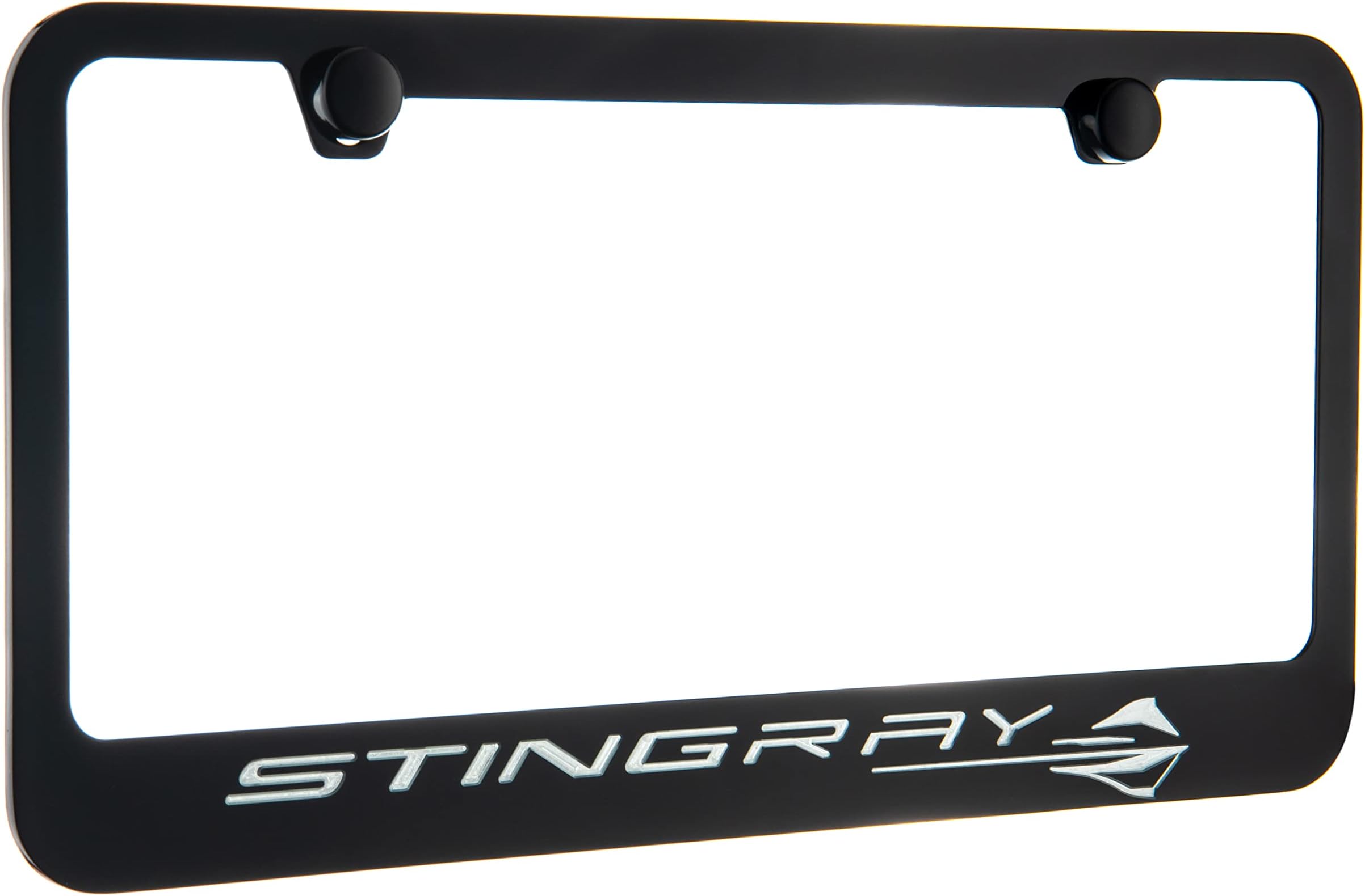 Amazon.com: C8 Corvette License Plate Frame - Black with C8 Crossed ...