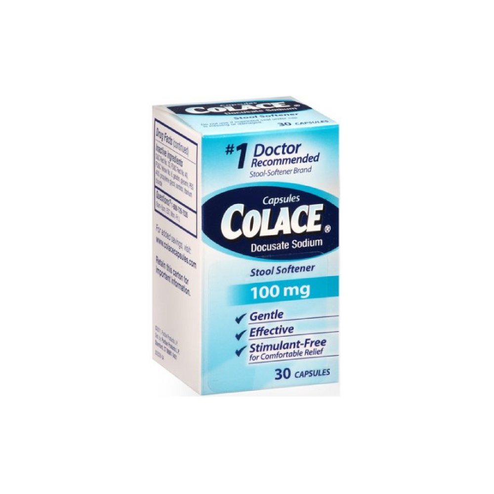 Amazon.com : Colace Docusate Sodium Stool Softener Capsules 100 mg - 30 ...