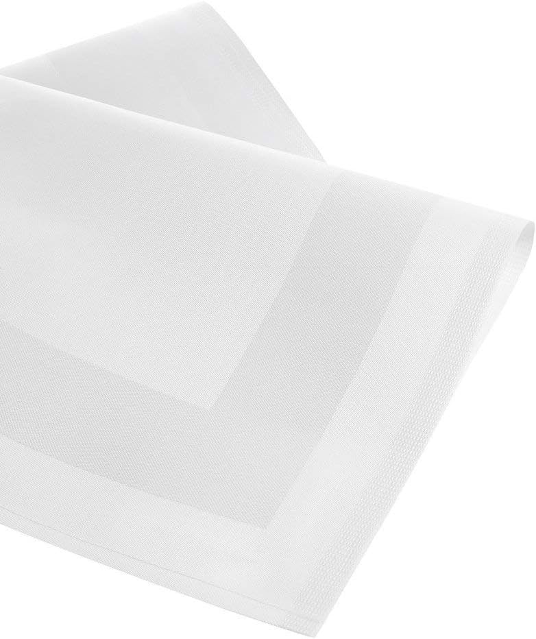 12 x Luxury White 100% Cotton Cloth Napkins 16" X 16" Reusable Napkins ...