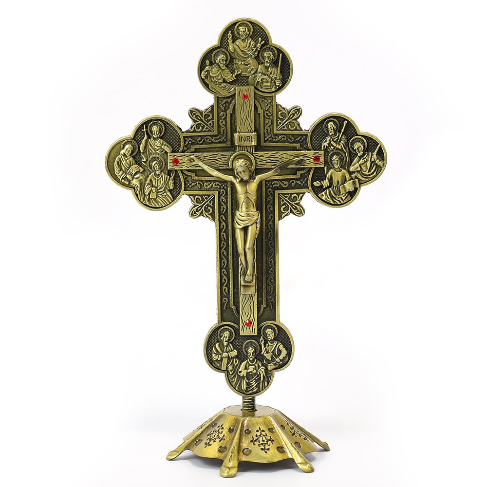 Amazon.com: Nazareth Store Standing Crucifix with Base - Antique Gold ...