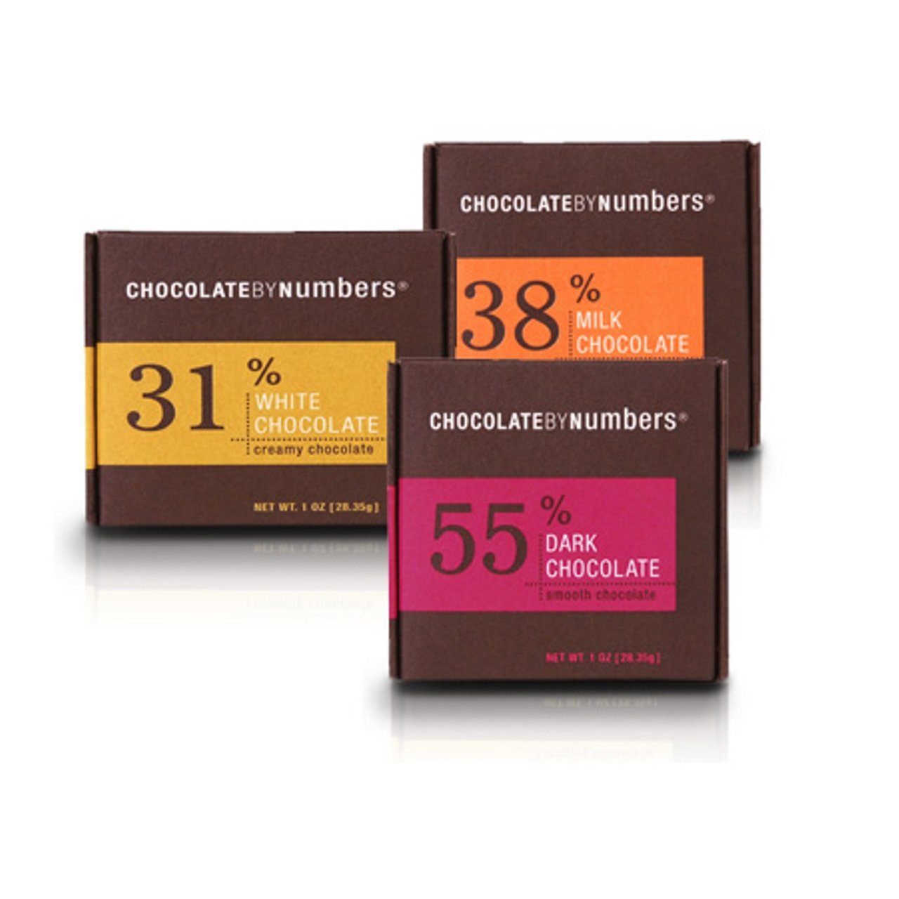 Amazon.com : Chocolate By Numbers 3-Piece Gift Set (31%, 38% 55%), 3 ...