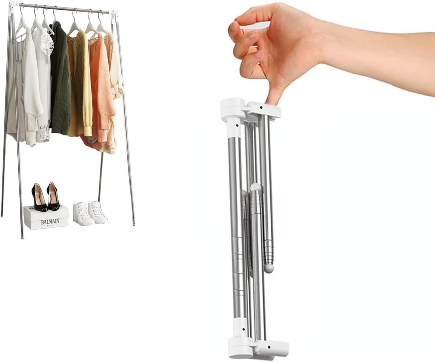 Amazon.com: Heekaby Portable Travel Garment Rack, Collapsible Clothing ...