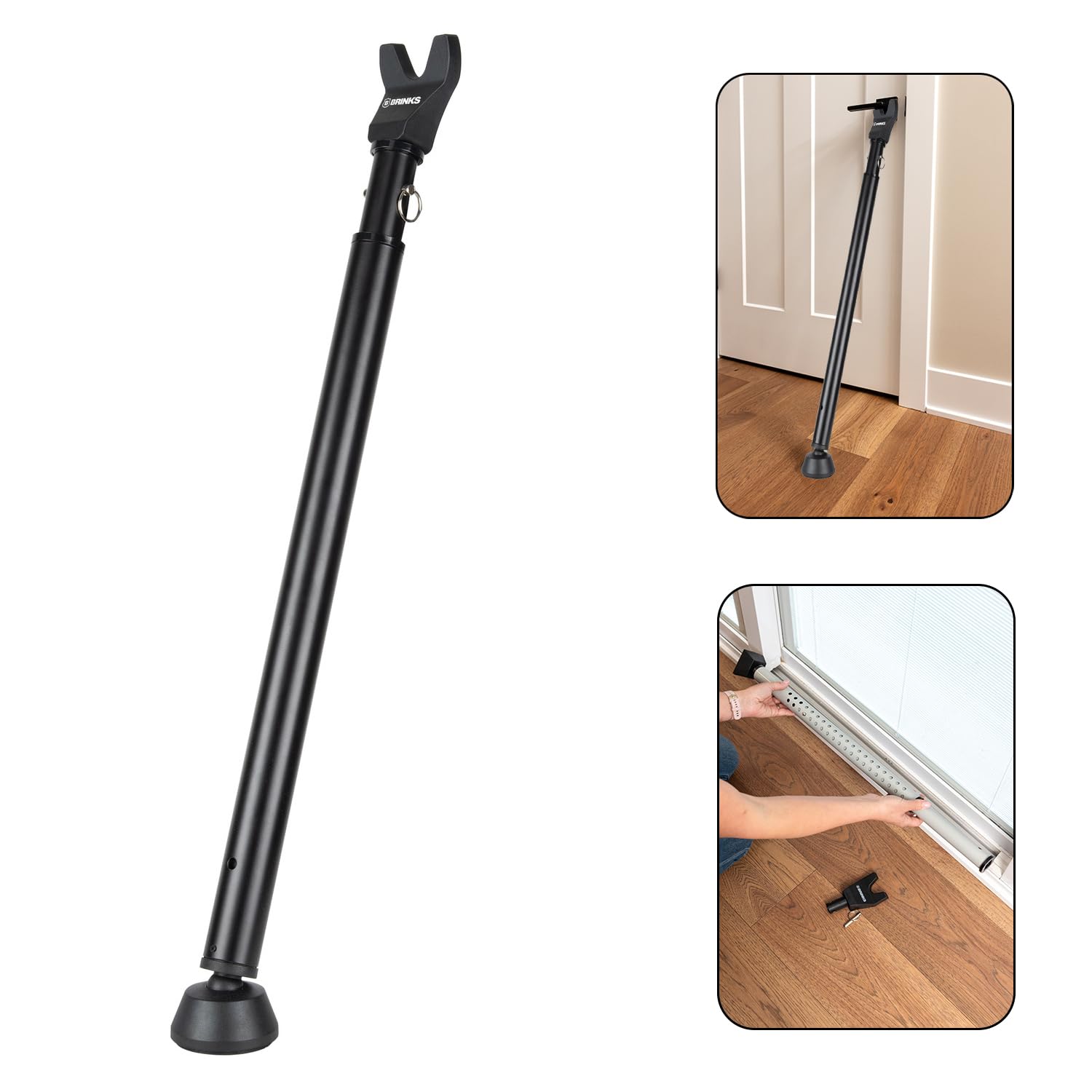 Amazon.com: BRINKS- Portable Door Security Bar, Black- Adjustable ...