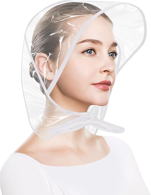 SelfTek 2 Pcs Rain Bonnet with Visor Clear Plastic Rain Hats ...