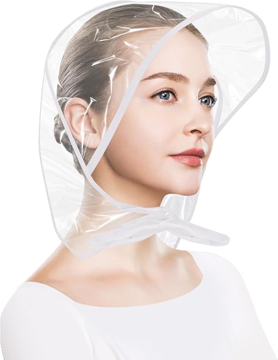 SelfTek 2 Pcs Rain Bonnet with Visor Clear Plastic Rain Hats ...