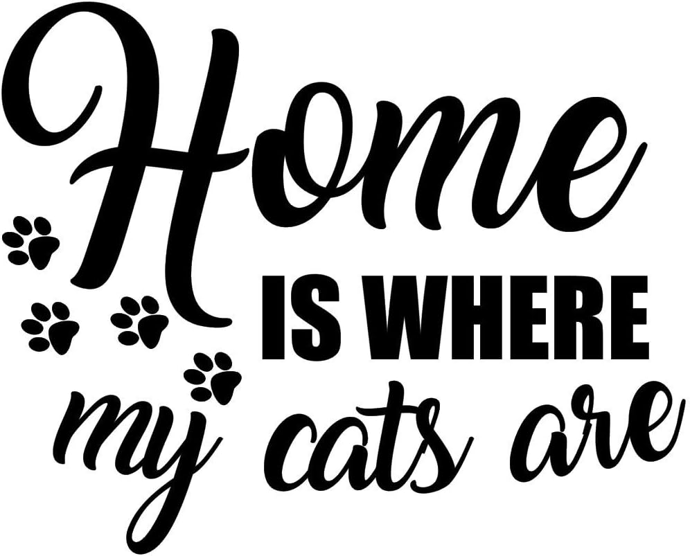 Amazon.com - LWL Design Custom Decal for Home is Where My Cats are ...
