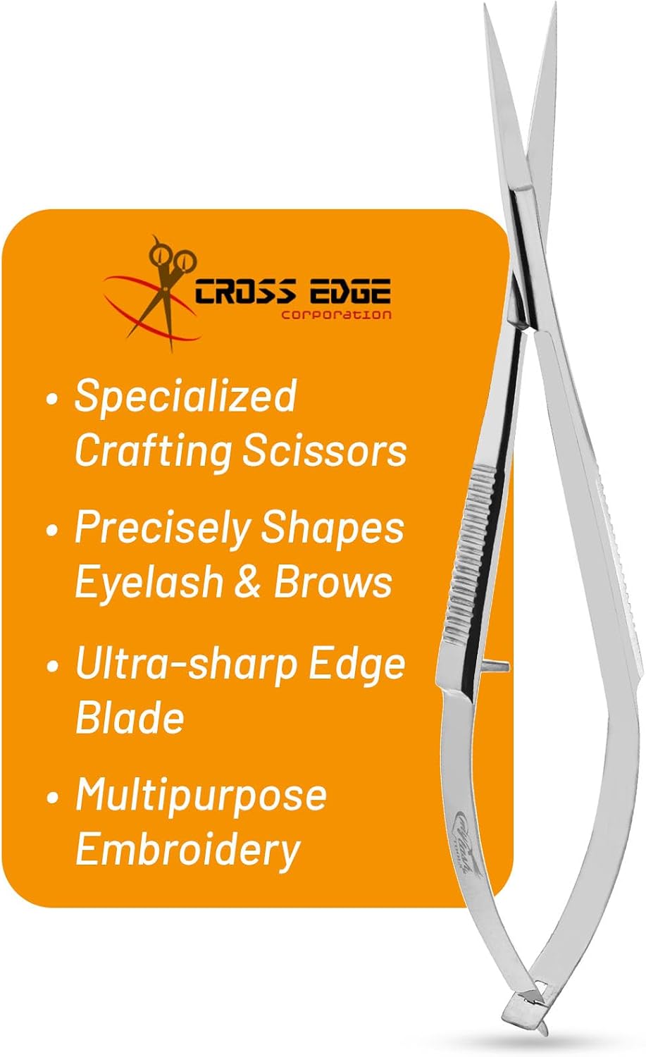 Amazon.com: Cross Edge Spring Scissors 5 Inch straight Stainless Steel ...