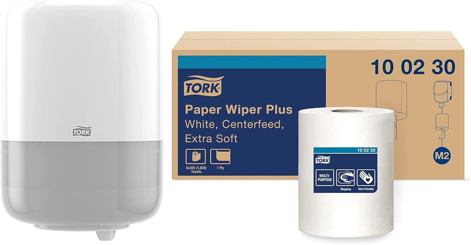 Amazon.com: Tork Centerfeed Dispenser White - M2 + Refill - Centerfeed ...