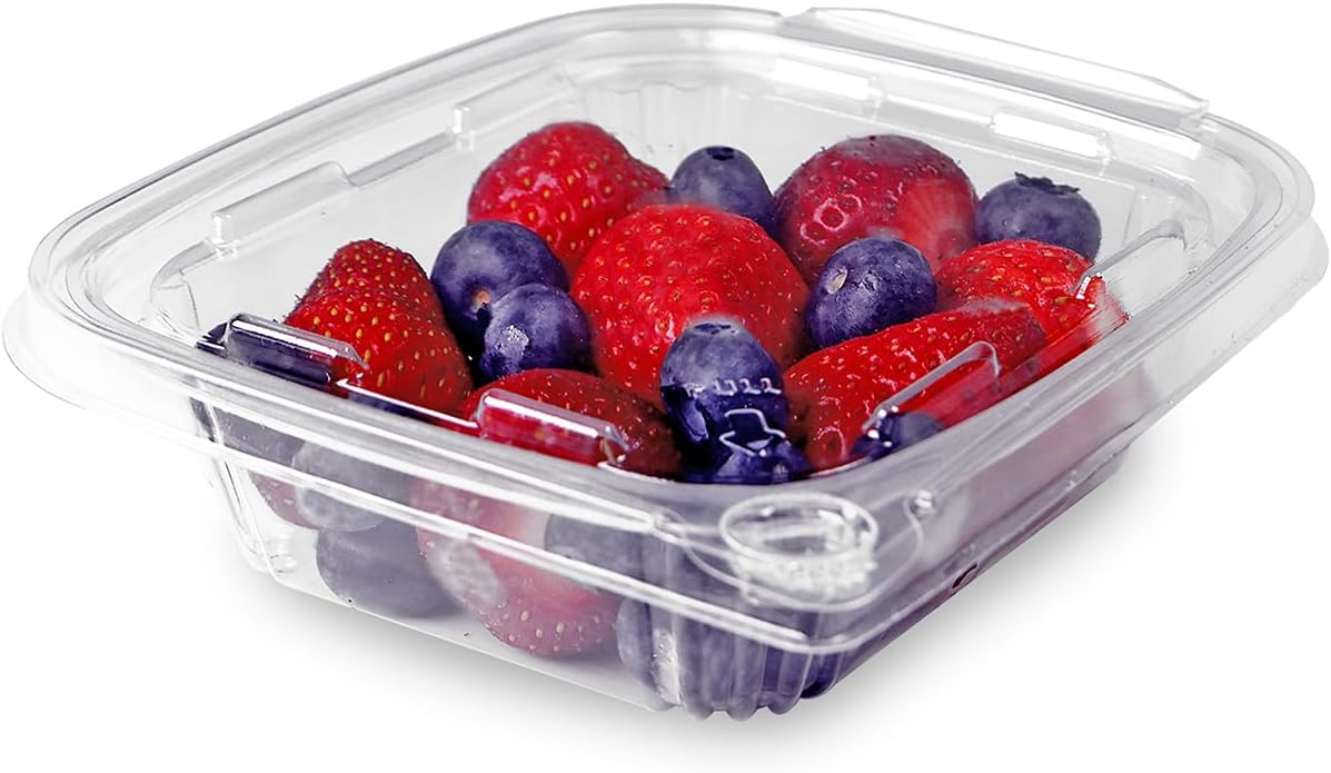 Amazon.com: Genpak AD08 Hinged Lid 1 Compartment Plastic Containers, 8 ...