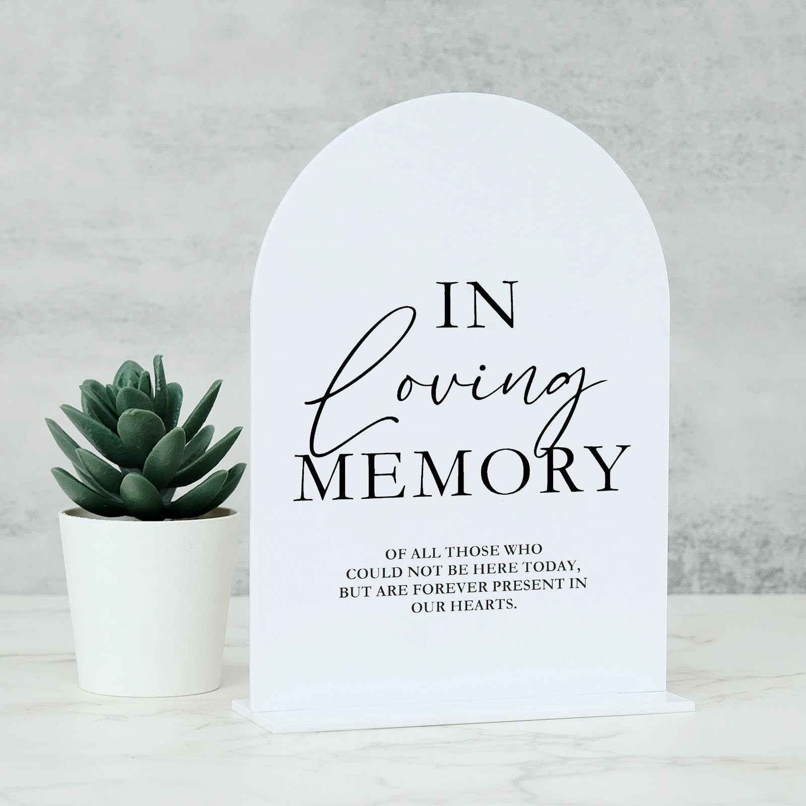Amazon.com: In Loving Memory Sign for Wedding, White with Black ...