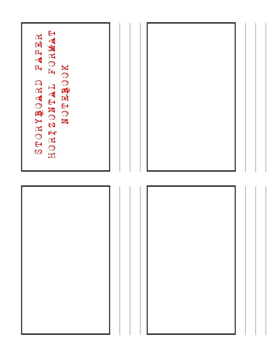 Buy STORYBOARD PAPER HORIZONTAL FORMAT : 11x8.5 blank storyboard pages ...