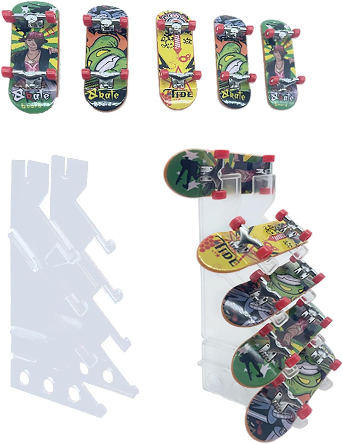 Amazon.com: ishenkea Finger Skateboards for Kids Set，5 Piece Mini ...