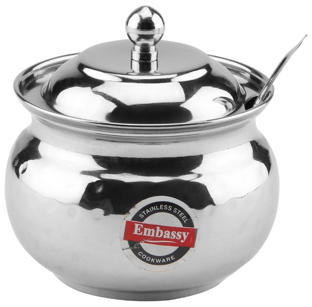Embassy Stainless Steel Hammered Oil Pot, 275ml, Silver : Amazon.in ...