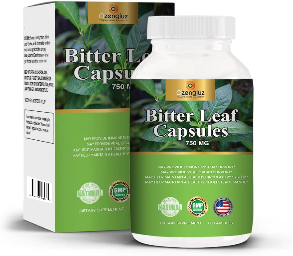 Amazon.com: Nature Herbal Life Bitter Leaf Capsules. 750 mg. 60 Count ...