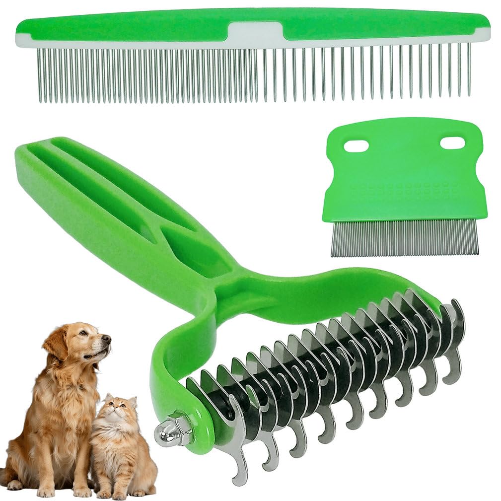 Amazon.com : 3 Pack,Pet Comb for Dogs & Cats,Double-Side Dematting ...