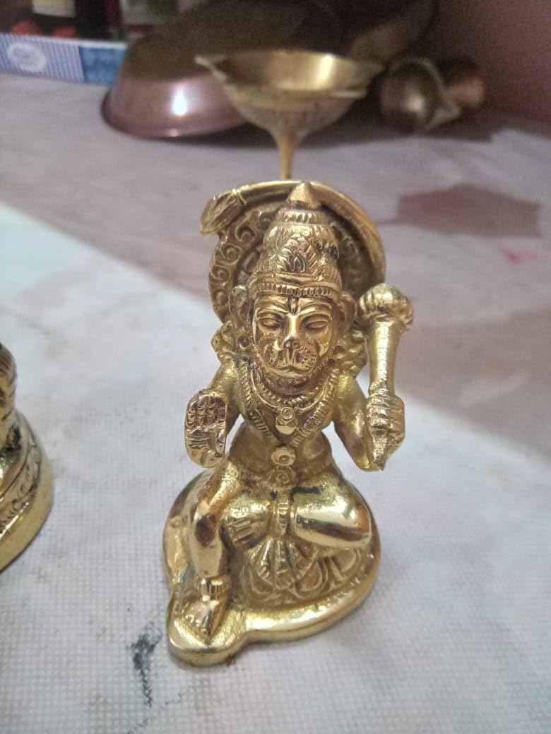 Buy Radhika Poojan Bhandar Ashtadhatu-Brass Shri Hanuman ji Idol (5 ...