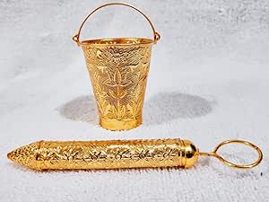 Amazon.com: Metal Holi Bucket and Pichkari Set (Bucket: 2.25 inch ...