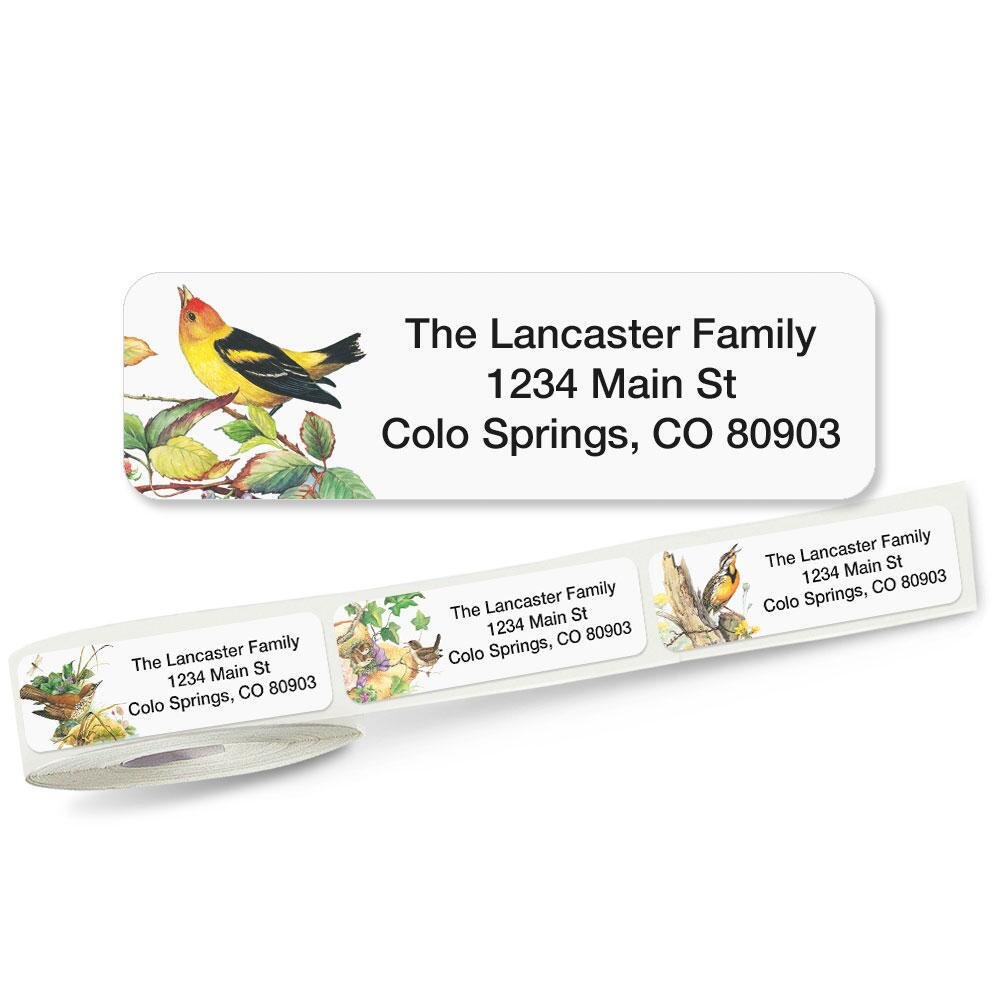 Amazon.com : Meadow Birds Rolled Personalized Return Address Mailing ...